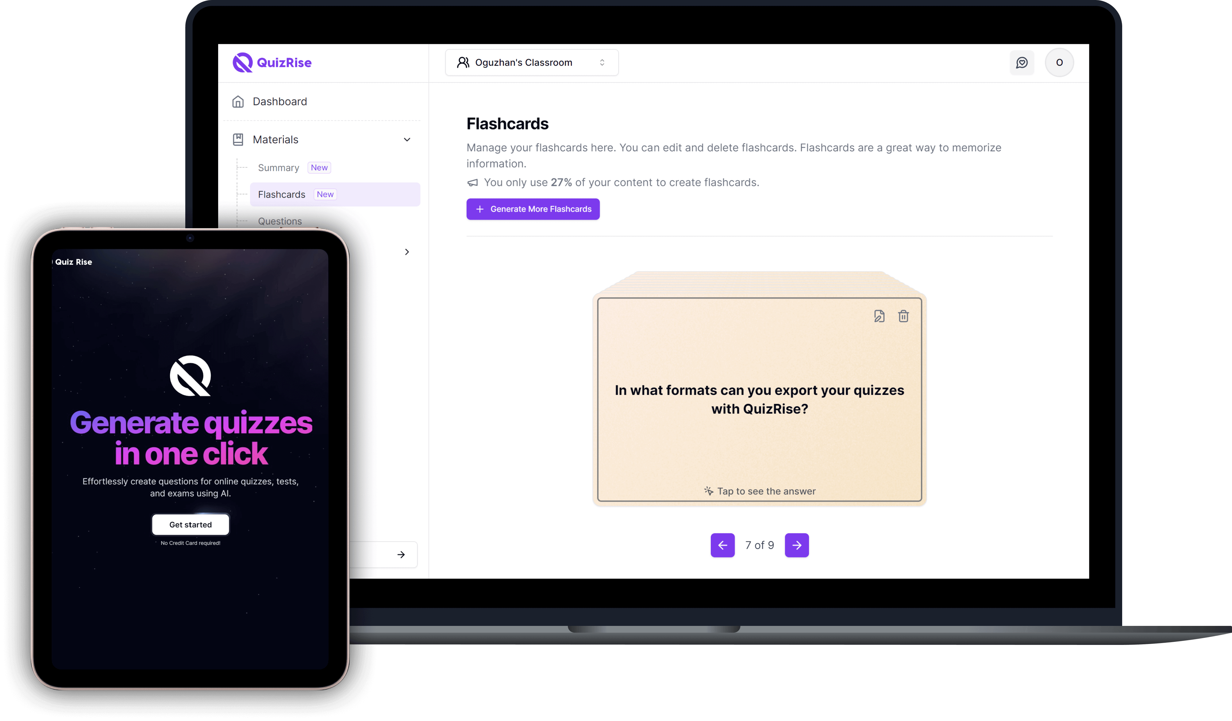 Free AI Flashcard Generator | QuizRise